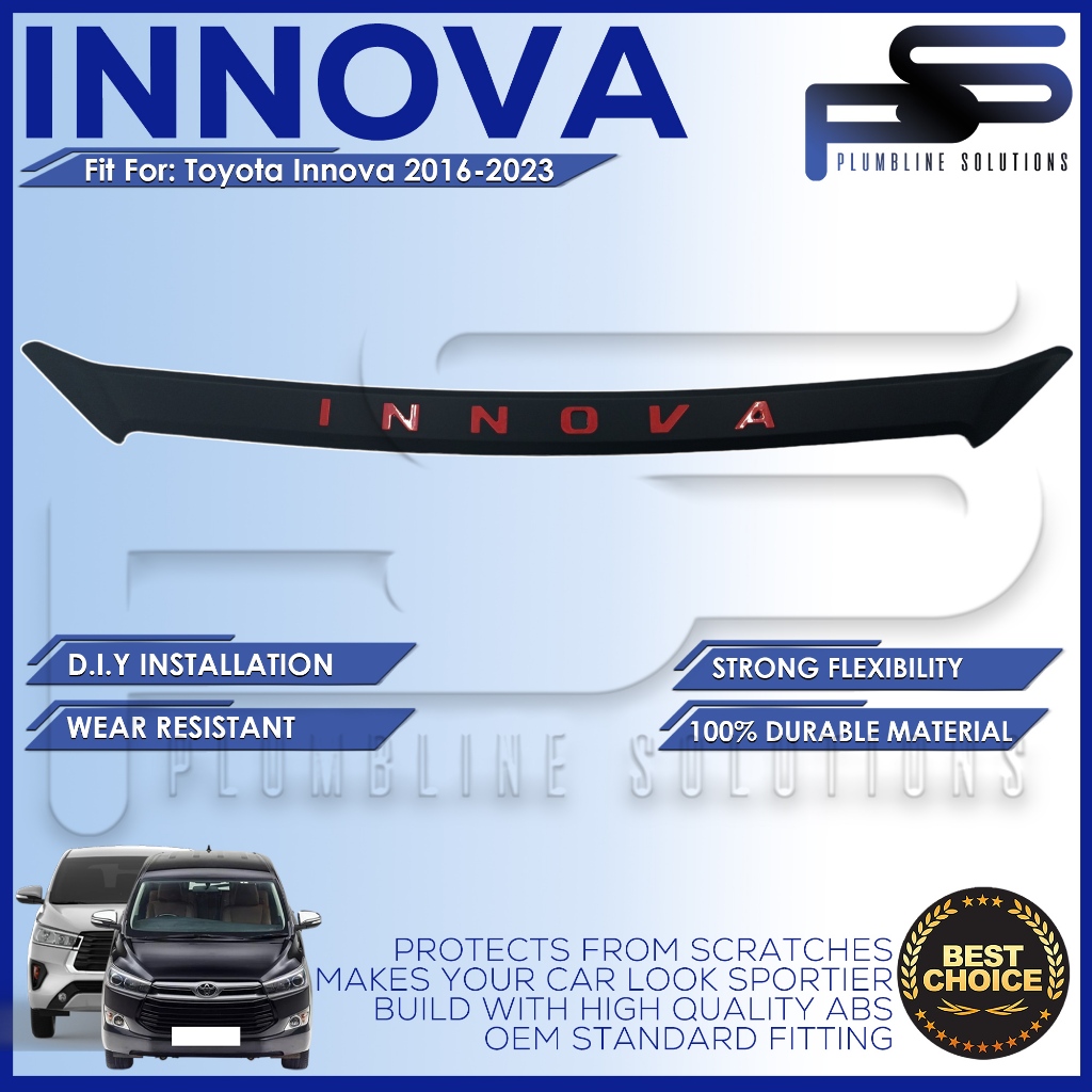 Car Bonnet Guard for Toyota Innova V G J E 2016 - Onwards No need Screw ...