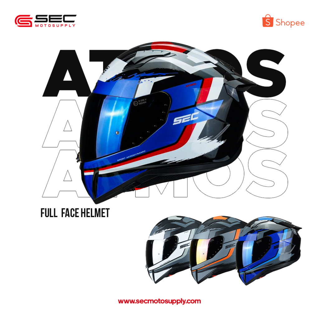 SEC Full Face Helmet for Motorcycle Atmos - Scorpio Gloss/Matte (M-XL ...
