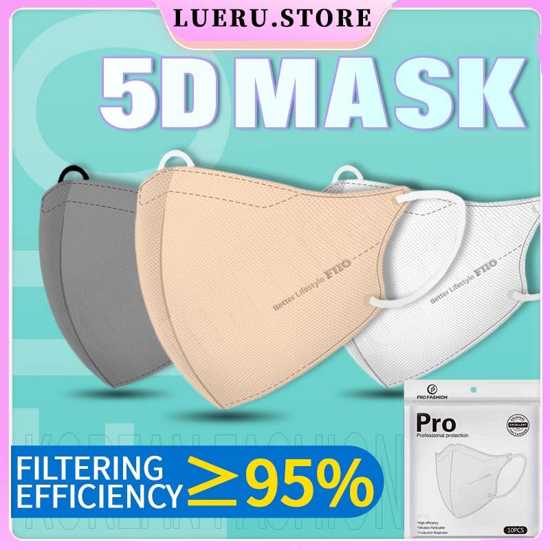 KN95 5D FaceMask butterfly 10PCS 5PLY Korea Style Face-lifting black ...