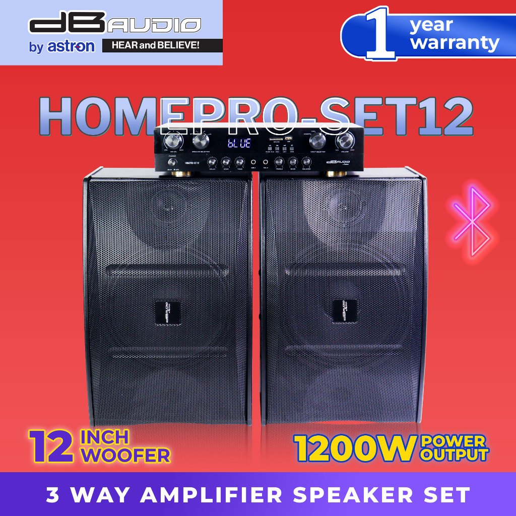 DB Audio by Astron HOMEPROSET 12 | 3 way amplifier speaker set | 12 ...
