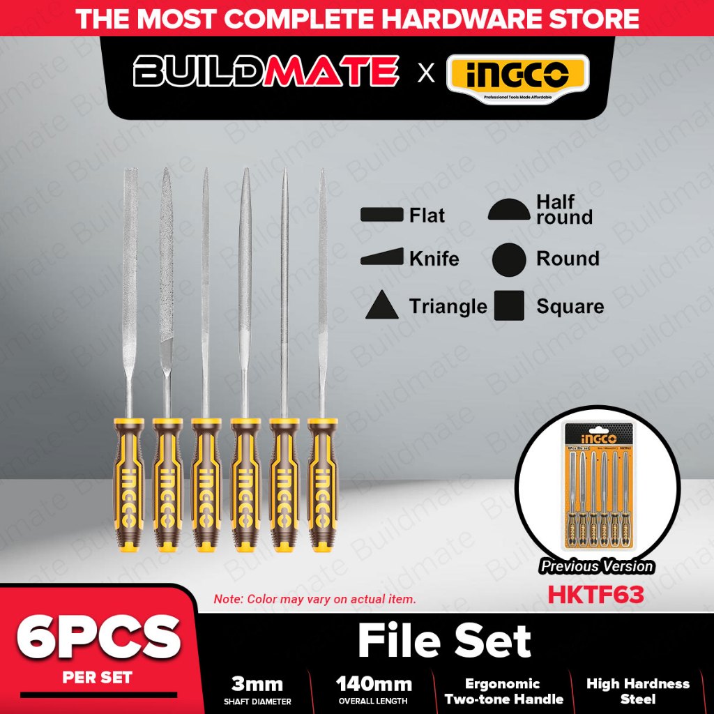 Buildmate x INGCO 6PCS File Set 140MM Needle File Set Flat File Diamond ...