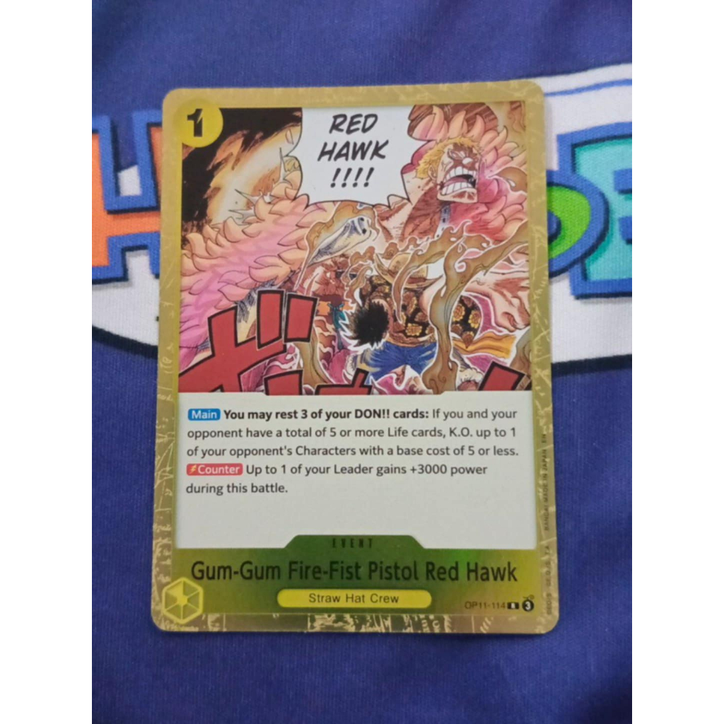 HRP'S ONE PIECE CARDS GUM-GUM FIRE-FIST PISTOL RED HAWK OP11-114 R ...
