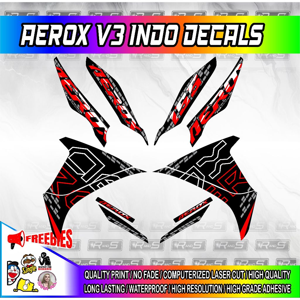 AEROX V3 INDO DECALS HD PRINT ( MORE COLORS AVAILABLE ) | Shopee ...