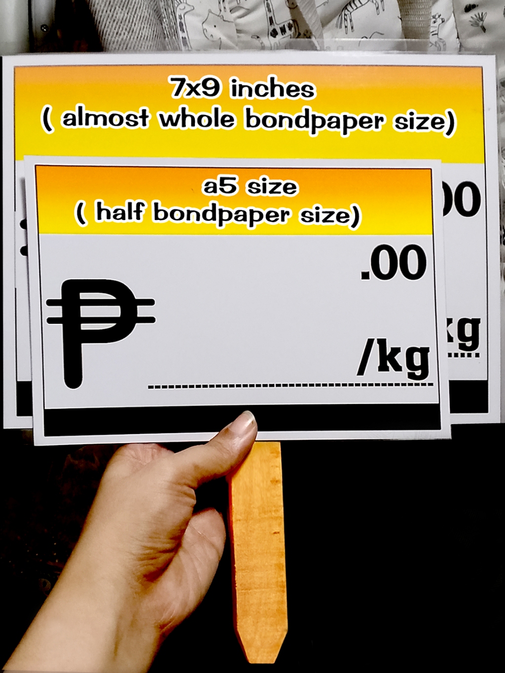 BIGASAN PROMO TAG Customized With STICK (Laminated) Sale Display, PRICE ...