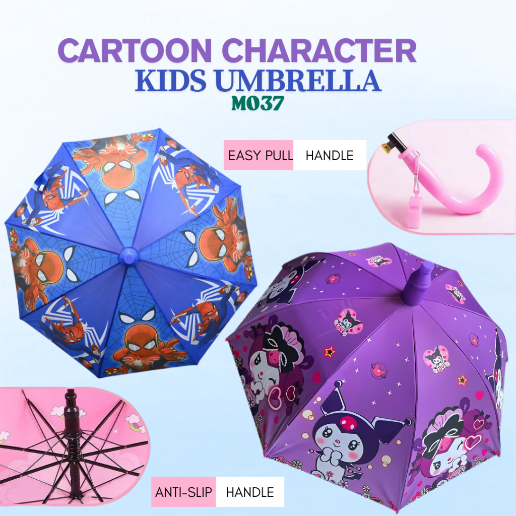 M 037 GIRL AND BOY KIDS UMBRELLA: Assorted Designed with cartoon ...