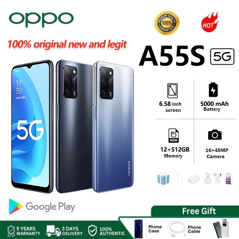 Original 5G OPP A55S Android Phone with Fingerprint Recognition 12GB ...