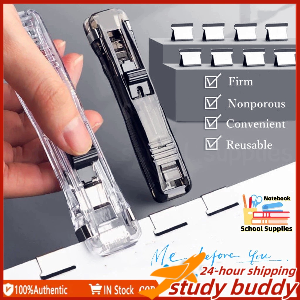 Portable Handheld Paper Clam Push Clip Mini Seamless Stapler Large Size ...