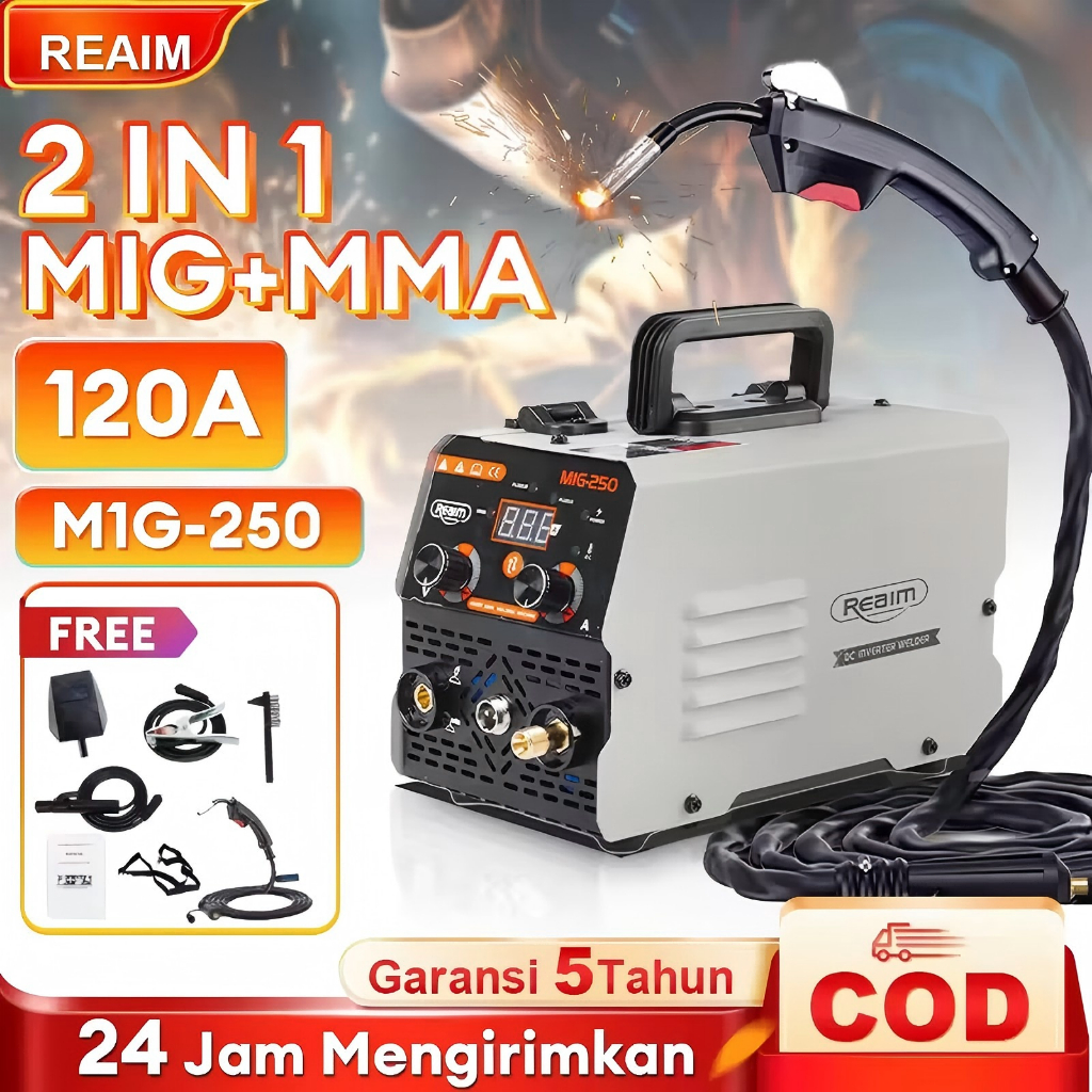 REAIM MIG Welding Machine with Impact Drill and Grinder Portable IGBT ...