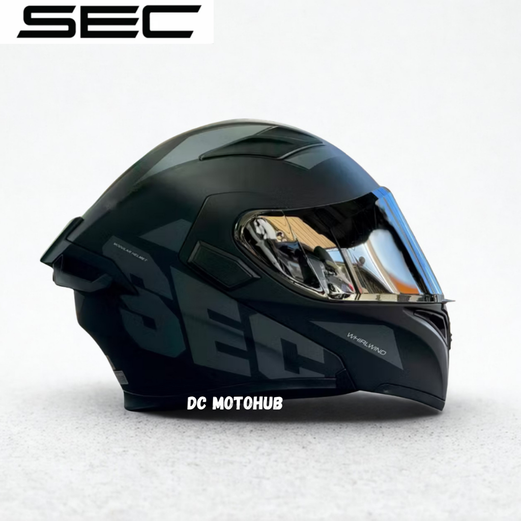 Sec Whirlwind Modular Dual Visor Helmet with Free Clear Lens and ...