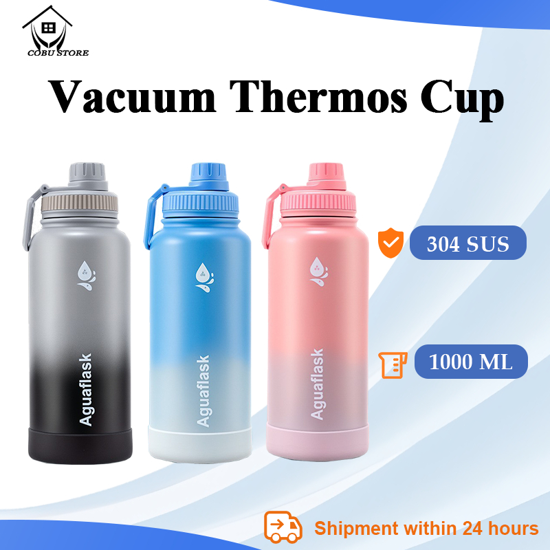 1000ML Leakproof Sports Cup Hot and Cold Vacuum Thermos 304 Stainless ...