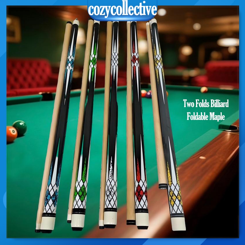 Two Folds Billiard Foldable Maple Superb Cue Pool Stick Snooker ...