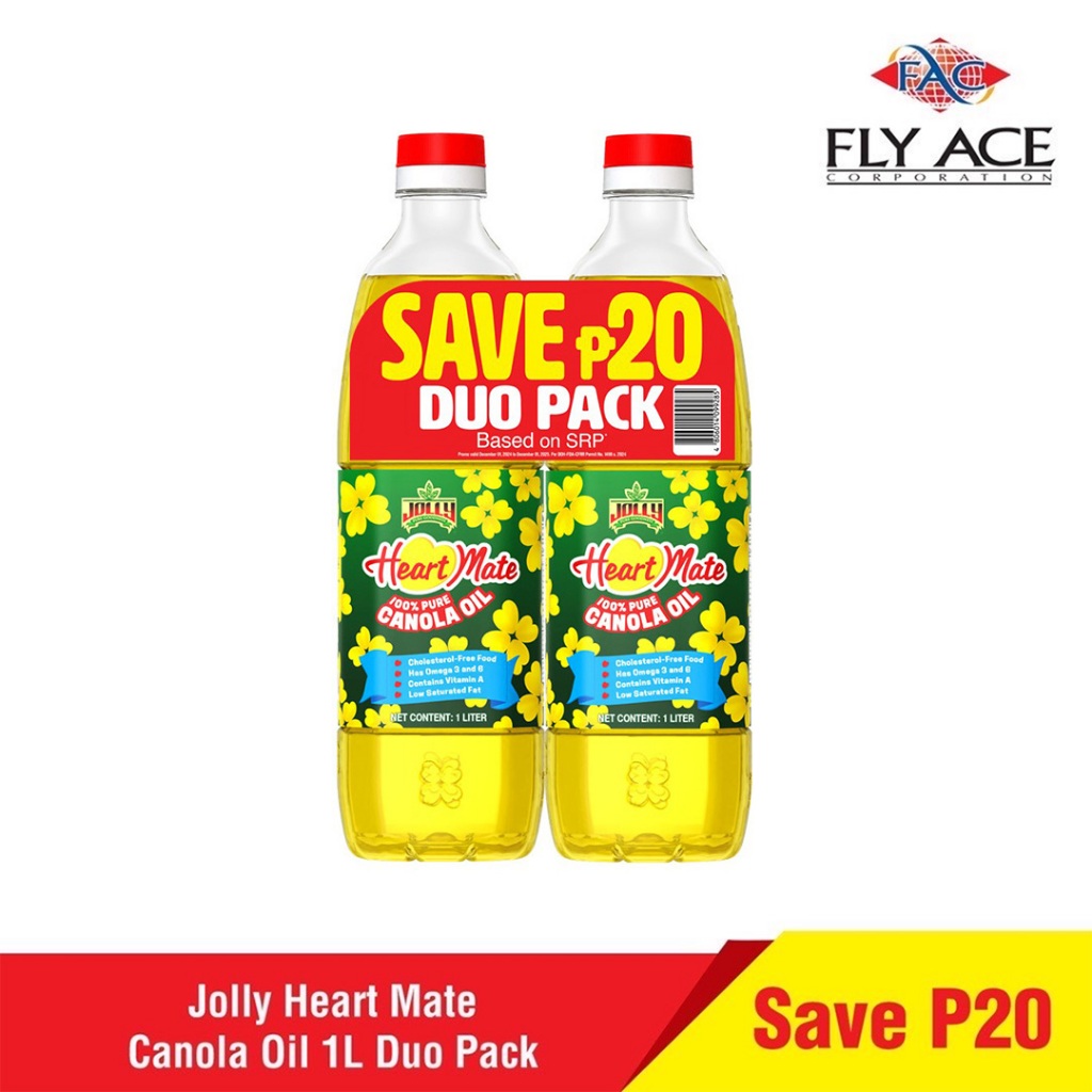 Jolly Heart Mate Canola Oil 1L Duo Pack - SAVE P20 | Shopee Philippines