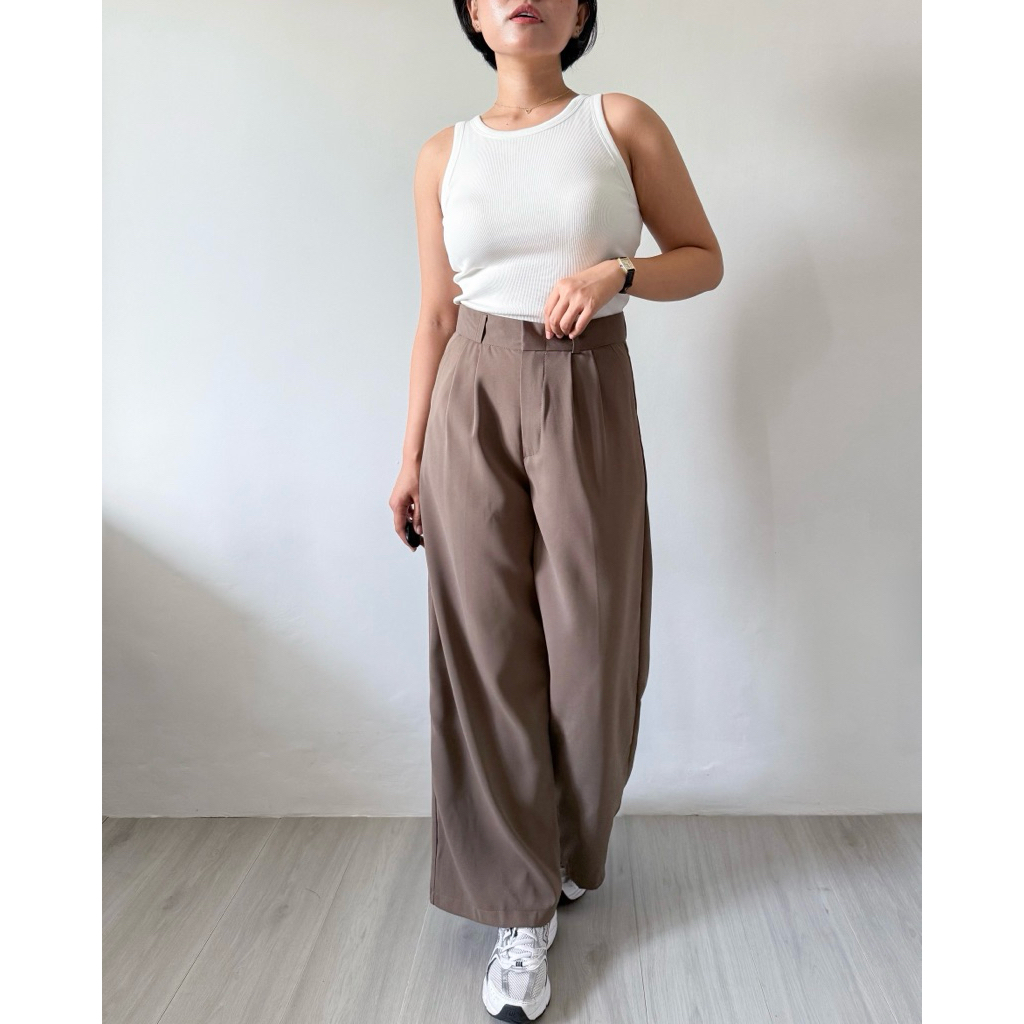 Kerusso Studio | Bernice Wide Leg Trouser Pants | Shopee Philippines