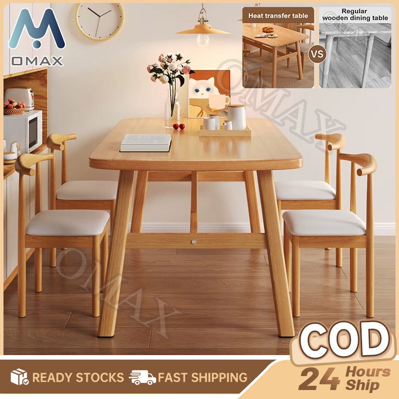 Solid Wood Dining Table Kitchen Tables And Chair Set 4/6 Seaters Office ...