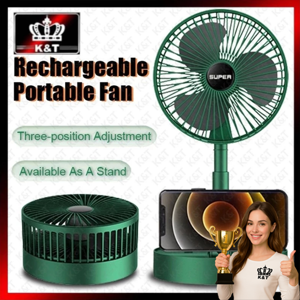 Desk Electric Fan Small folding fan with USB charging retractable 3 ...