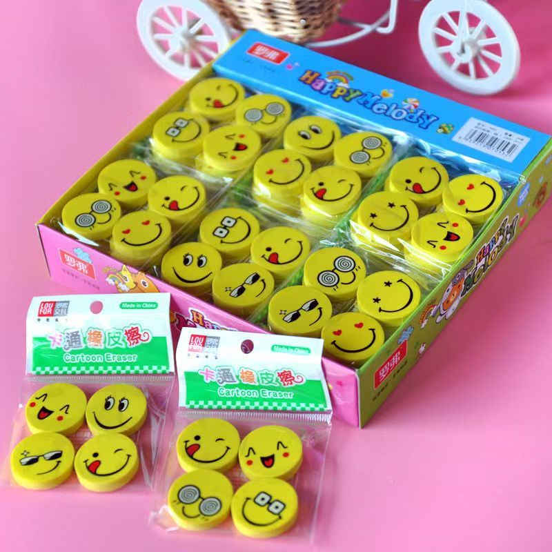 Smiley Eraser 4PCS/SET School Eupplies Smiley Face Eraser Rubber for ...