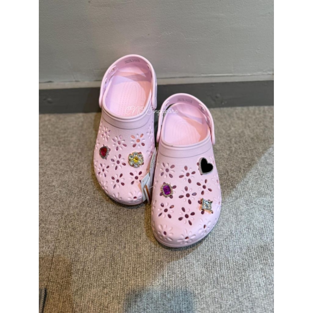 Classic Clog Floral Cut Pink Milk | Shopee Philippines
