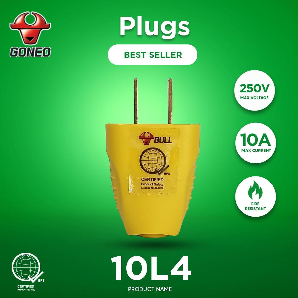 GONEO Swing Type Plug 250V 10A Heavy Duty ABS Plastic Plug Fire Proof ...