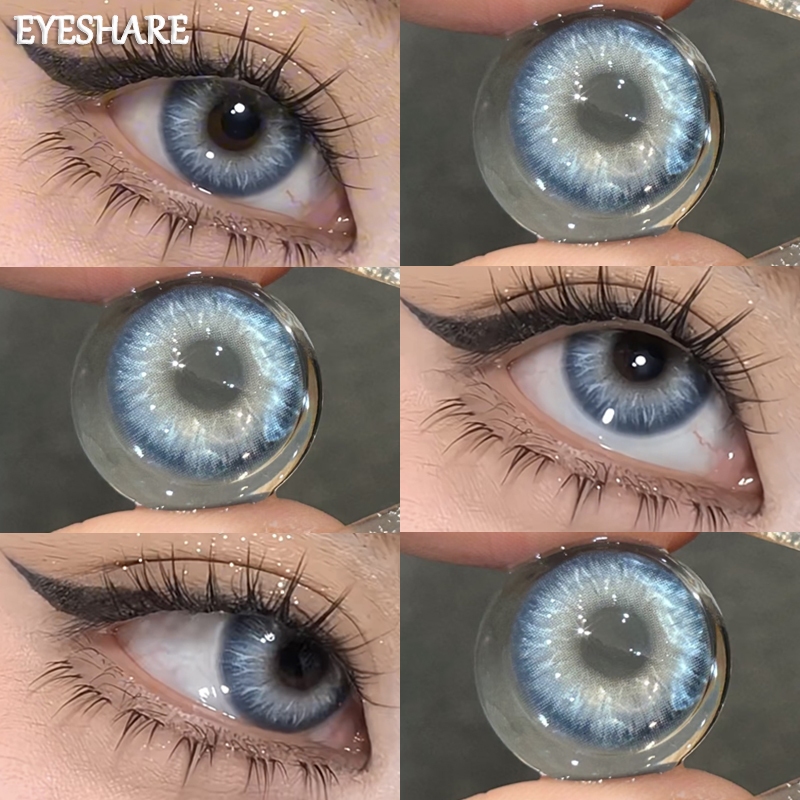 Eyeshare 1pair SEINE Series Blue Contact Lenses Mixed Blood Gray Eye ...