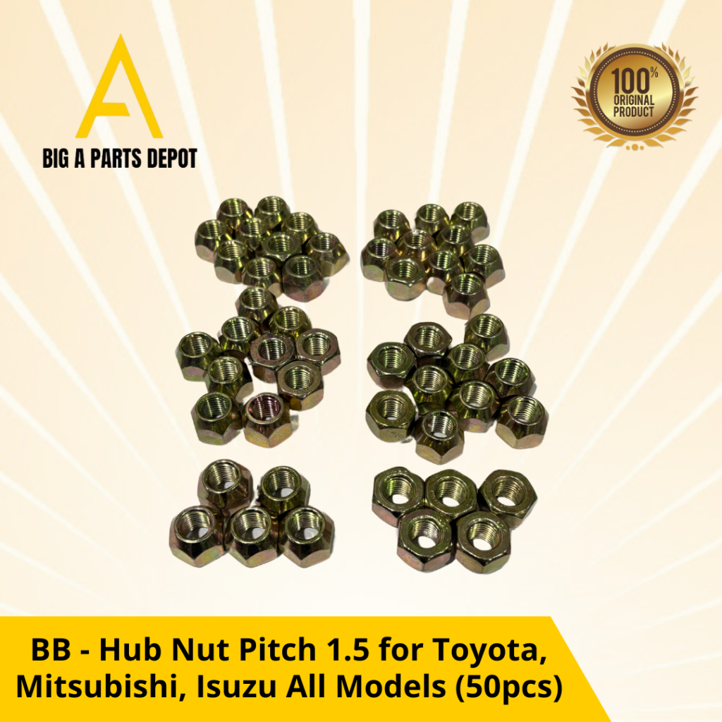 BB - Hub Nut, Wheel Nut (Pitch 1.5), 21mm for Toyota, Mitsubishi, Isuzu ...