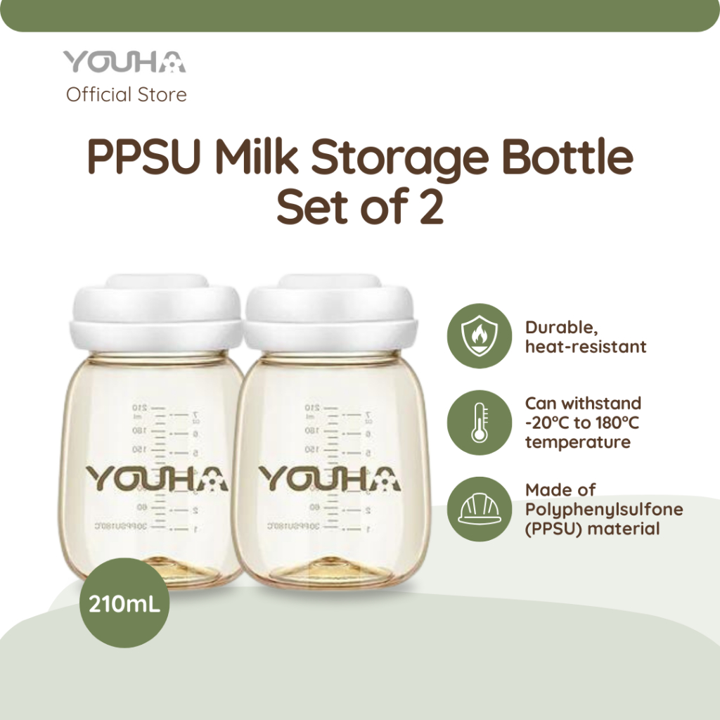 YOUHA PPSU Milk Storage Bottle 210mL | Set of 2 | Shopee Philippines