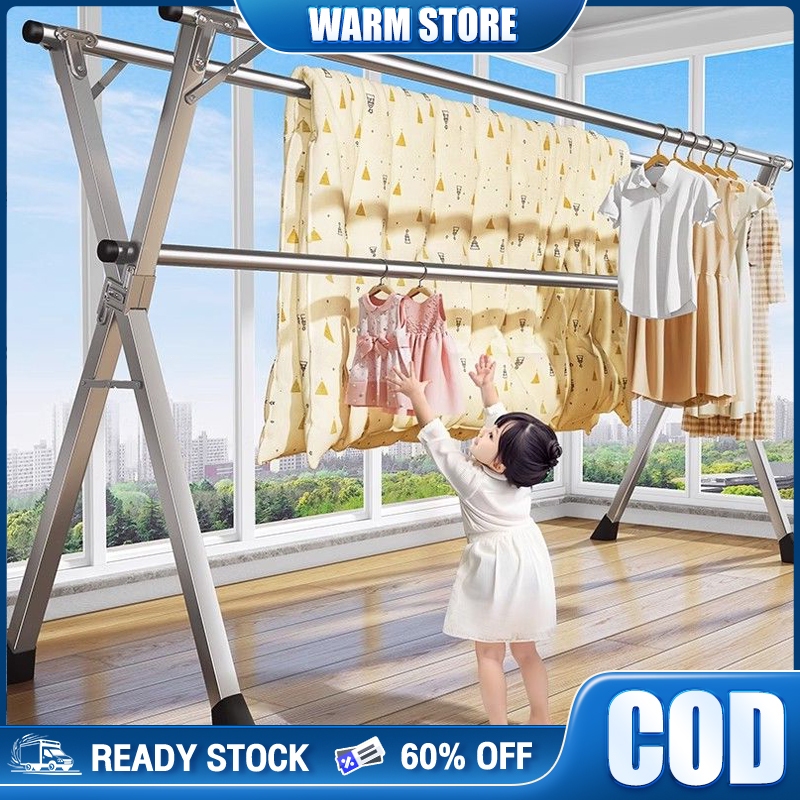 3 Pole Foldable Sampayan Stainless Drying Rack Indoor Outdoor Rack ...