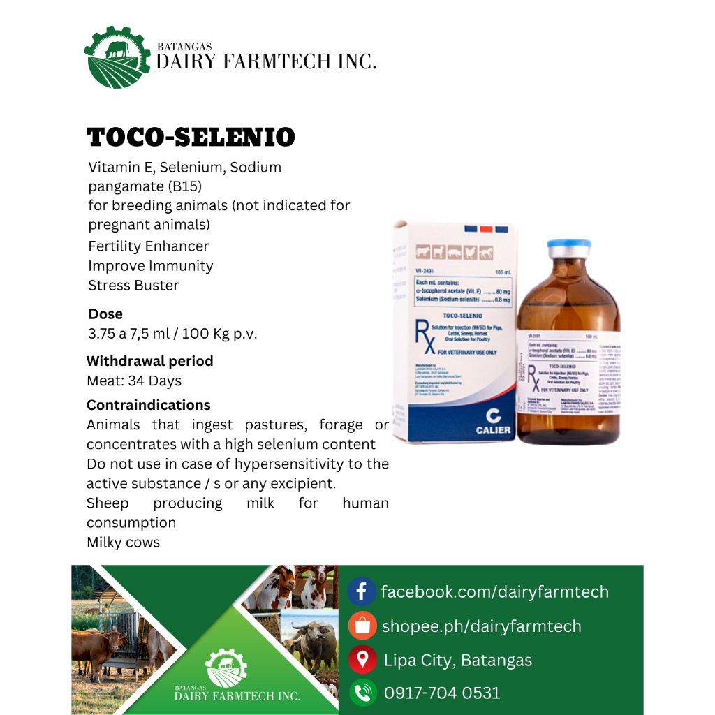 Toco-selenio 100 ml. inj. | Shopee Philippines