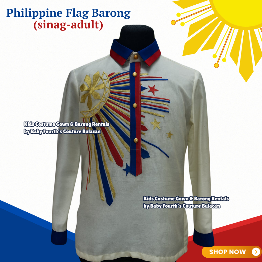 Buwan ng Wika Traditional Philippine Flag Design Sinag Barong Cultural ...