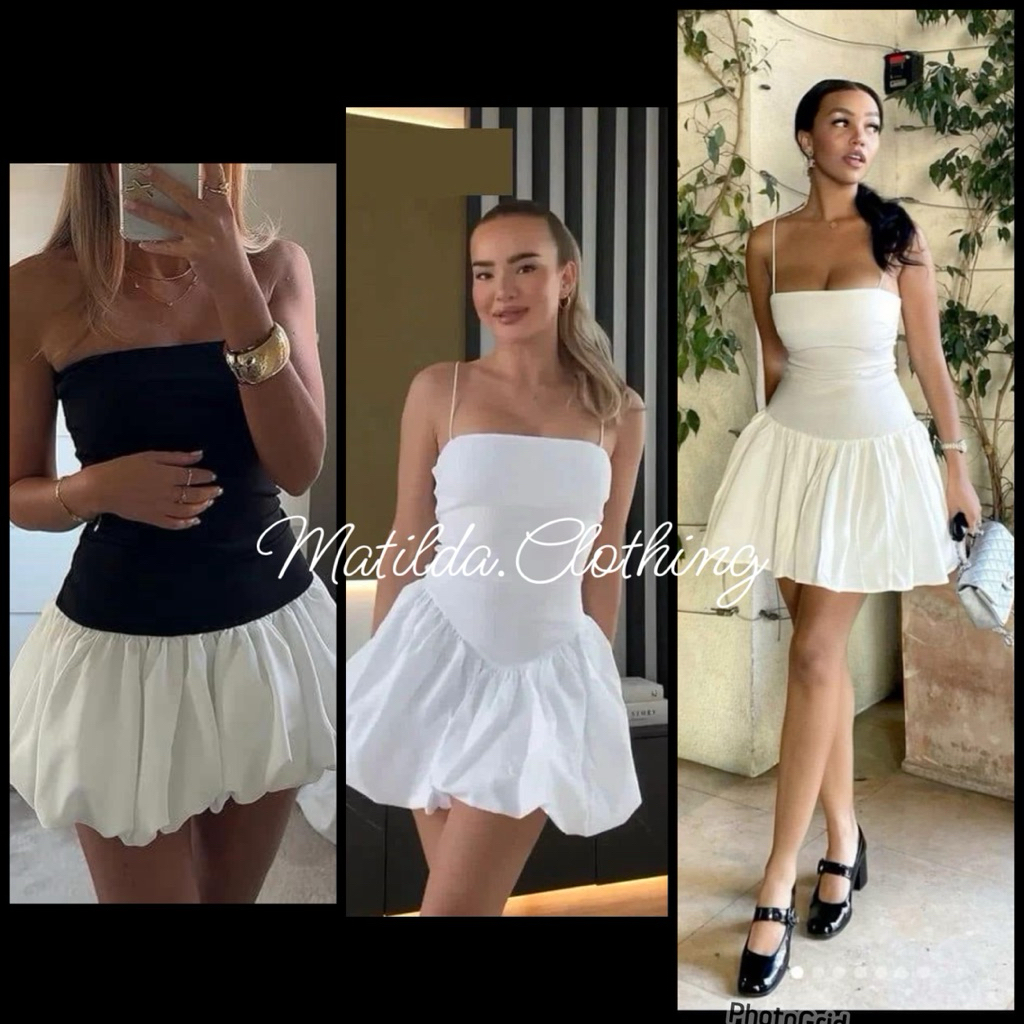 MALOI BUBBLE MINI DRESS | SMALL-SEMI LARGE| matilda.clothing | Shopee ...