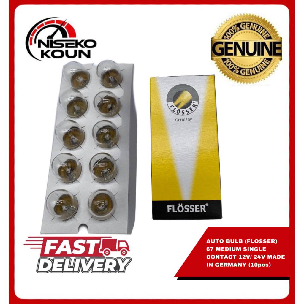 AUTO BULB (FLOSSER) GERMANY SINGLE CONTACT MEDIUM 12V / 24V (10 PCS/BOX ...