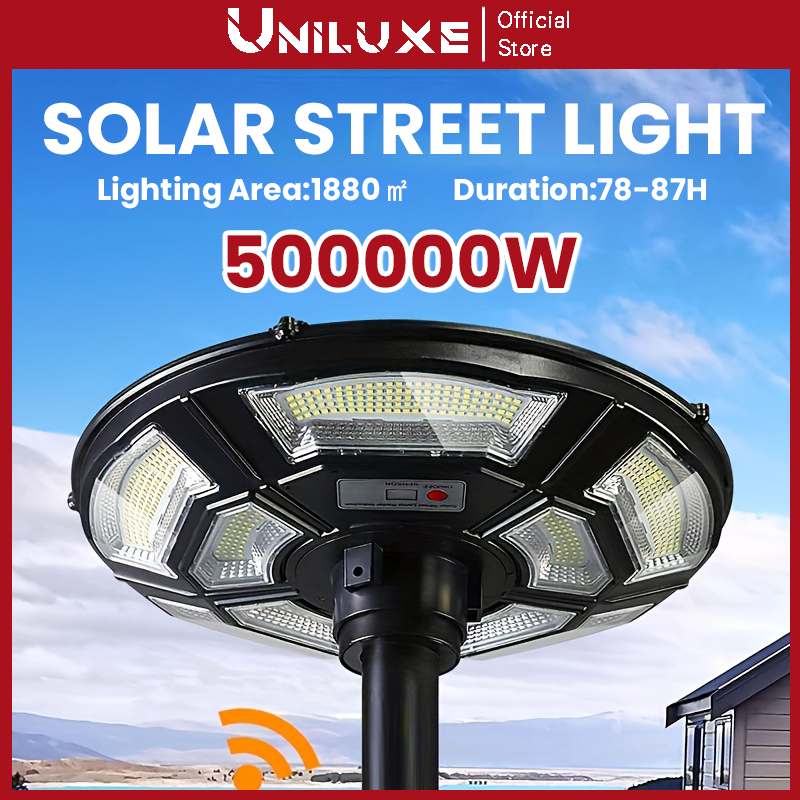 Uniluxe solar street light UFO solar light IP67 outdoor waterproof solar led light with sense ...