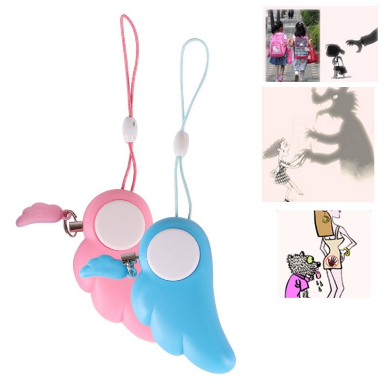Cute Angel Wings Safety Alarm Keychain Personal Alarm Safety Emergency ...