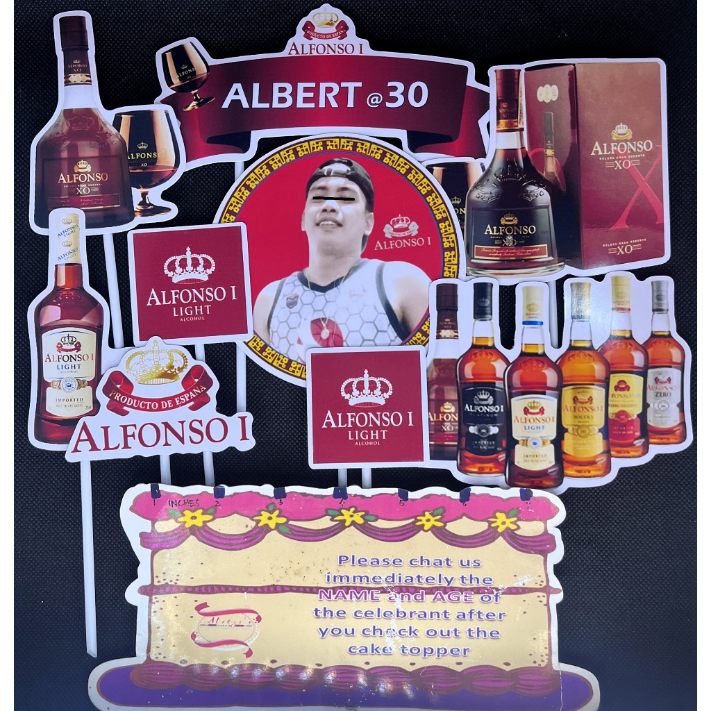 ALFONSO DESIGN CAKE/CUPCAKE TOPPERS WITH PERSONALIZED PICTURE, NAME ...