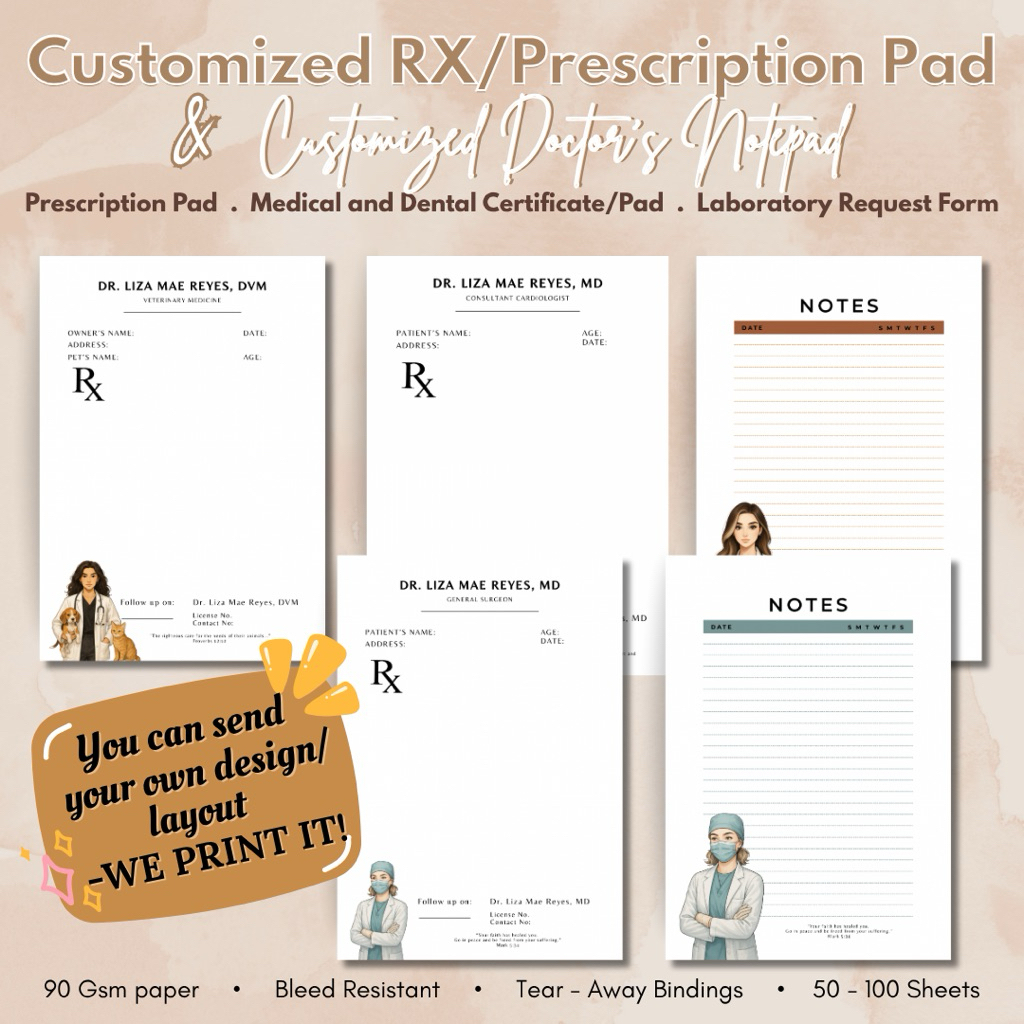 A5 Size Customized RX Prescription Pad & Doctor’s Notepad | Shopee Philippines