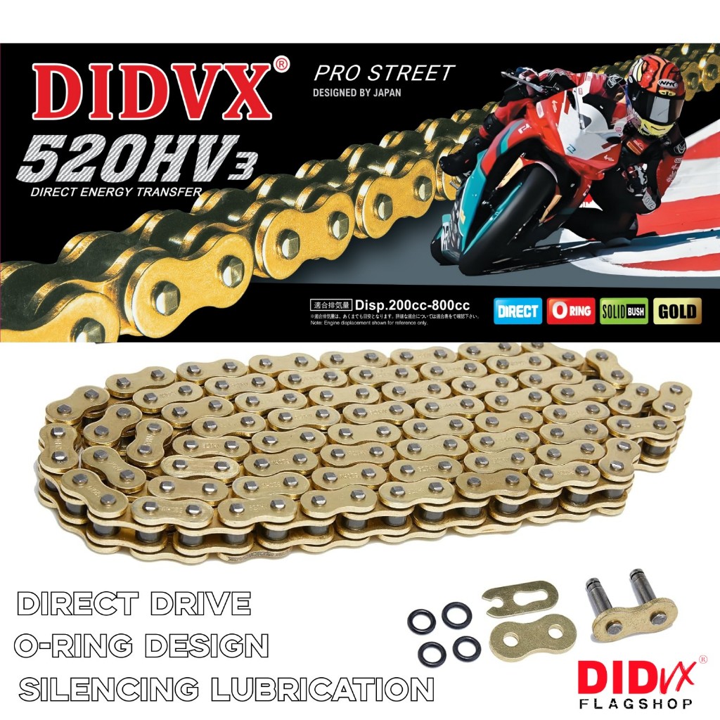 DID Oring Motorcycle Chain Oil Seal Chain 428/520/525/530 Chains 120 ...