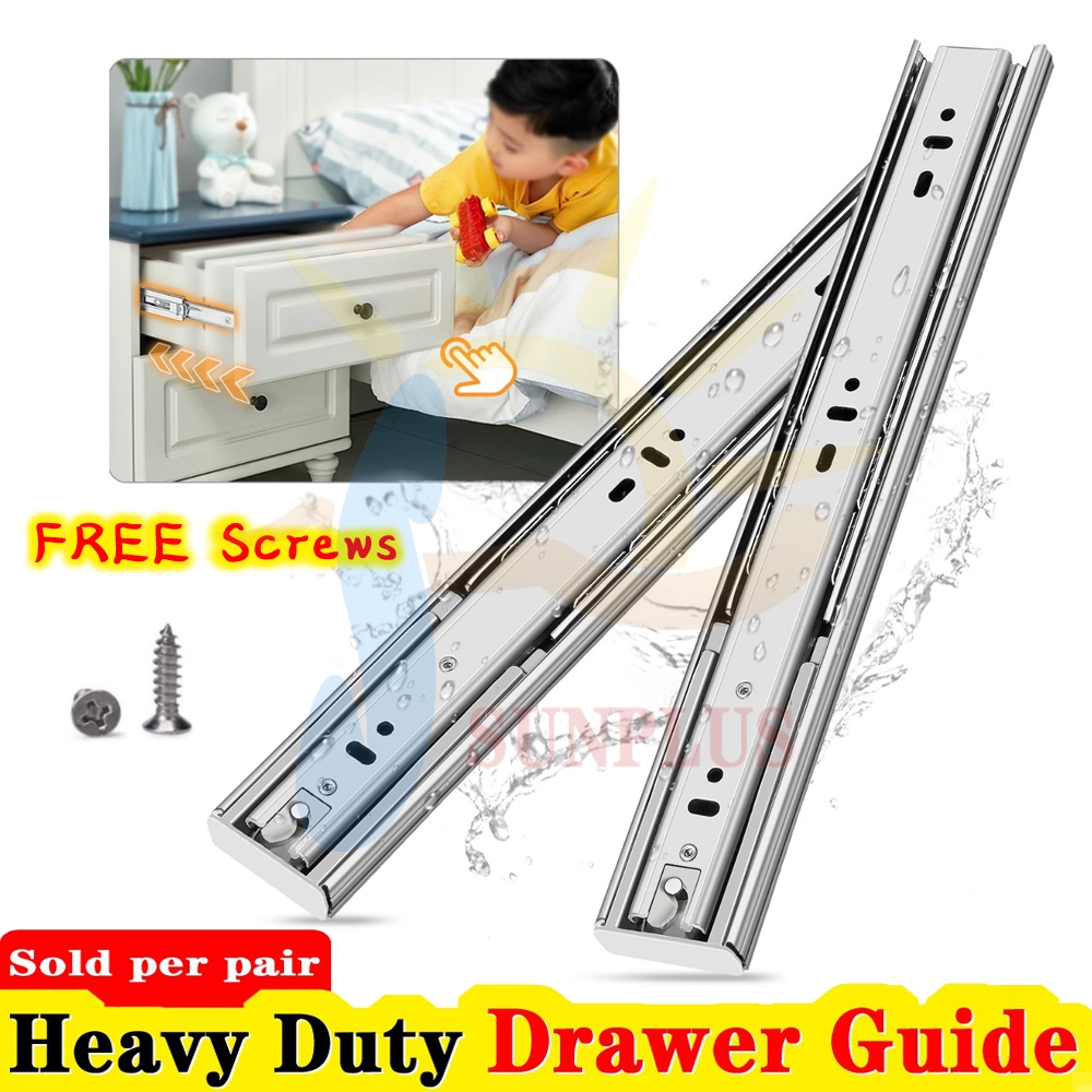 Full Extension Heavy Duty Drawer Guide Soft Close Stainless Steel ...