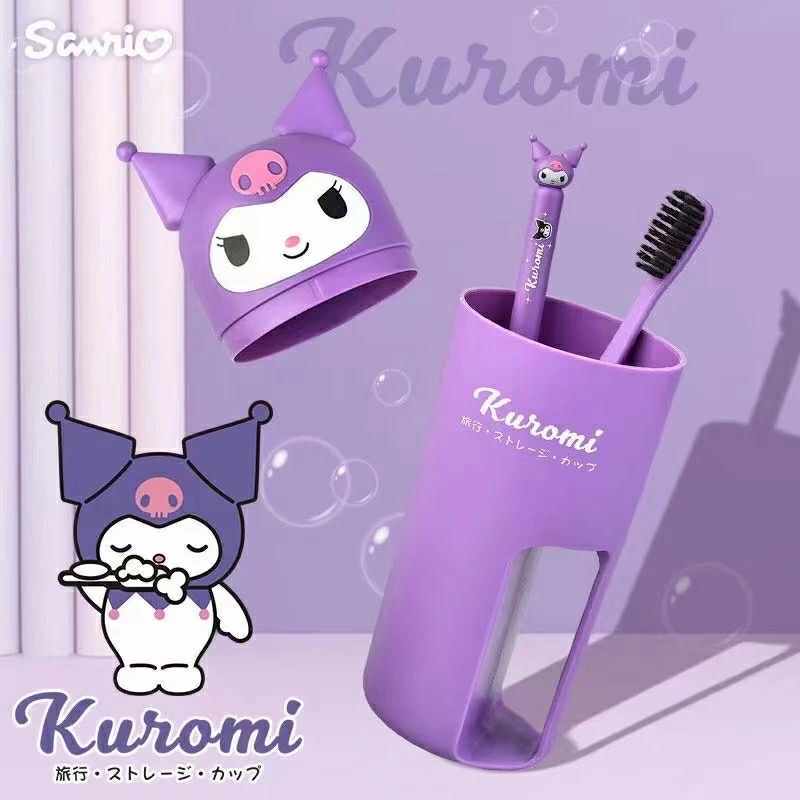 Kuromi Melody Hello Kitty Portable Toothbrush Set Toothbrush Cup Travel ...