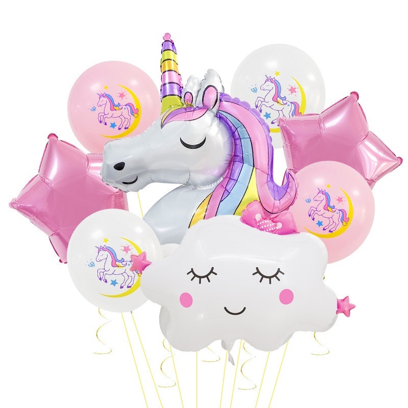 Unicorn Balloon Set Birthday pony printing Balloon Decoration Baby Girl ...