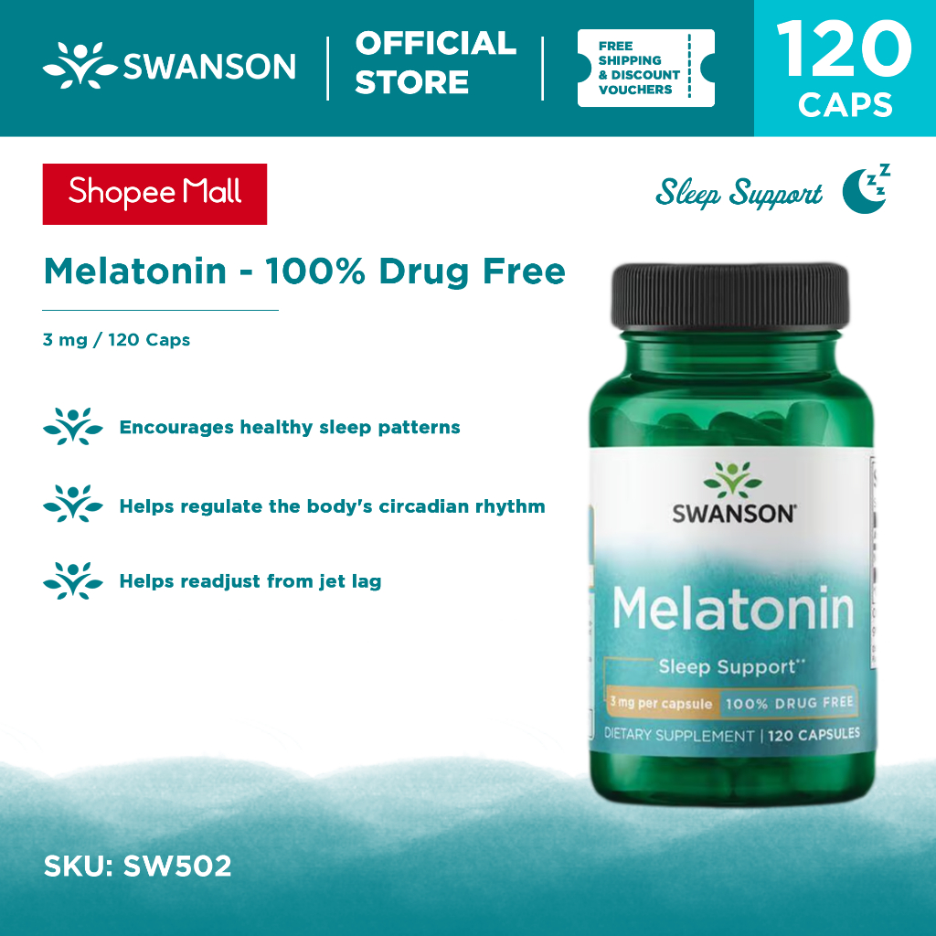 Swanson Melatonin 3 MG 120 Caps Sleep Aid | Shopee Philippines