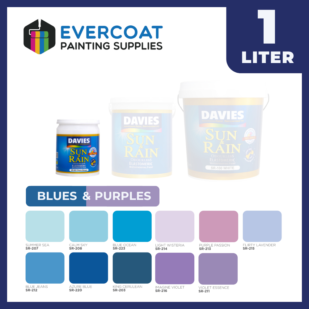 Davies Paints Sun & Rain 1-Liter (Blues & Purples) | Shopee Philippines