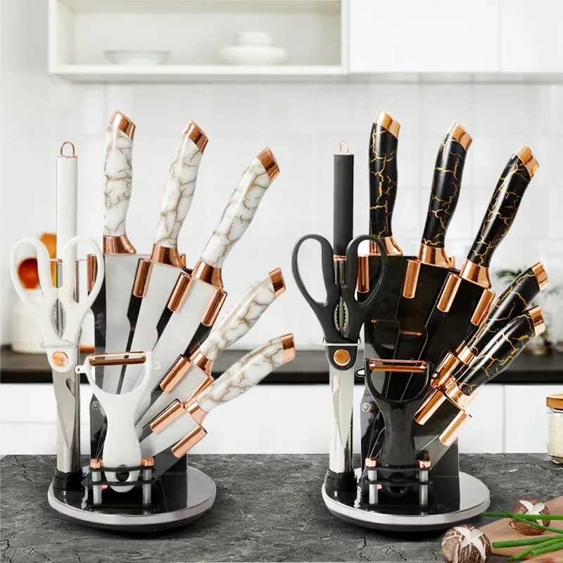 Premium Kitchen Knife Set Stainless Steel Blade Kitchen Tabletop Knife ...