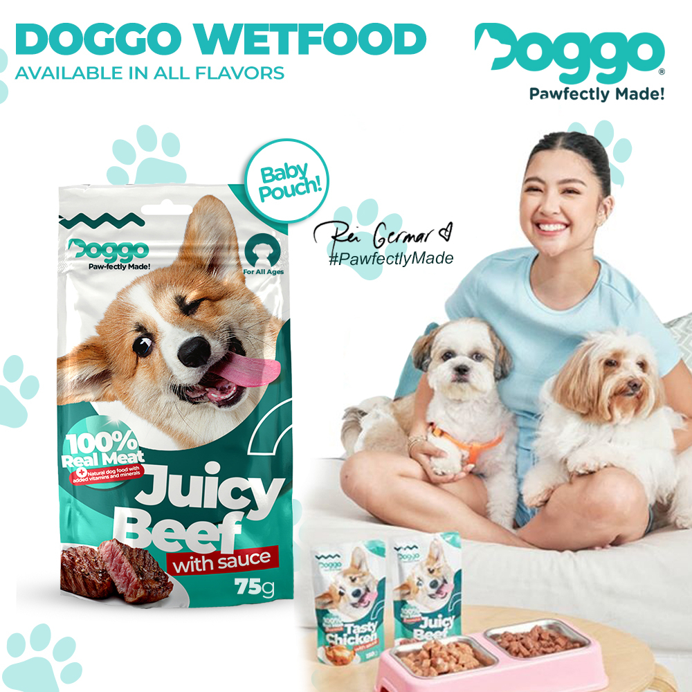 Doggo Juicy Beef Wet Food (75g) (Baby Pouch) | Shopee Philippines