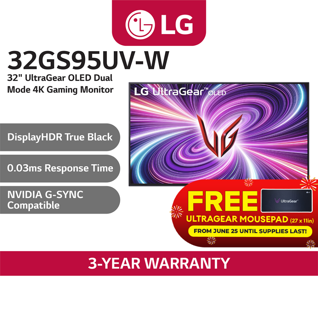 LG 32GS95UV-W 32" UltraGear OLED Gaming Monitor UHD 240Hz 0.03ms ...