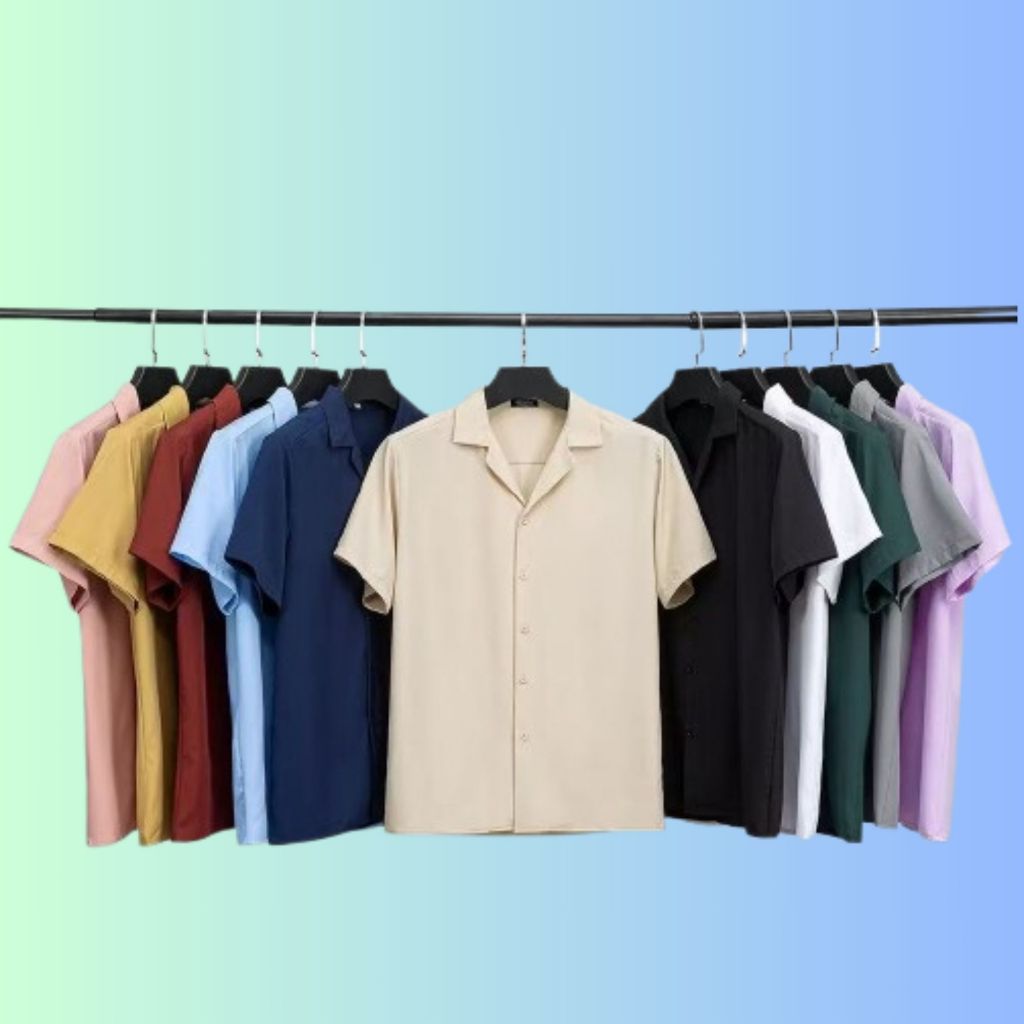 Polo Shirt For Men Korean Style Casual Oversized Short Sleeved Plain ...