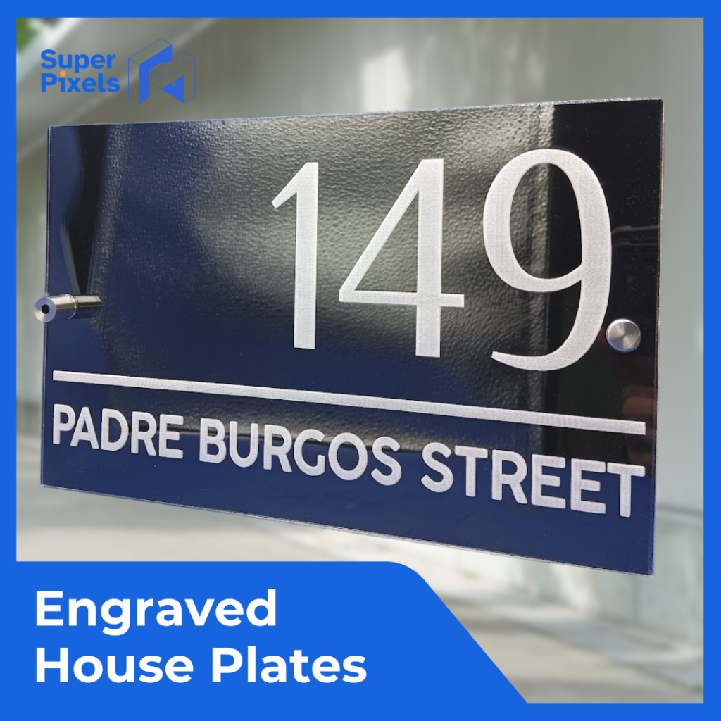 House Address Plate Lot Signage Double Acrylic With Stainless Stand ...