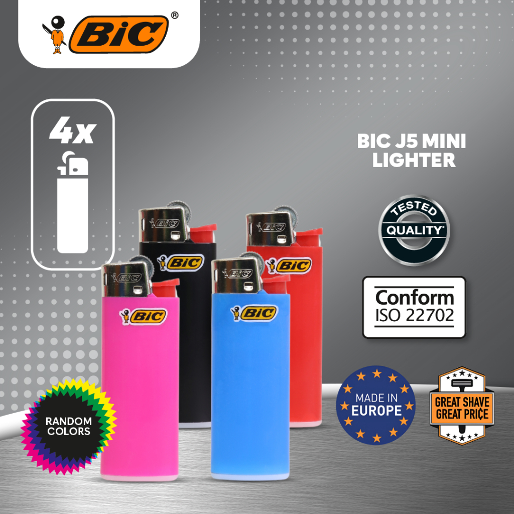 BIC J5 Mini Lighter - Packed of 4s/6s/10s/12s/15s (Random Colors ...