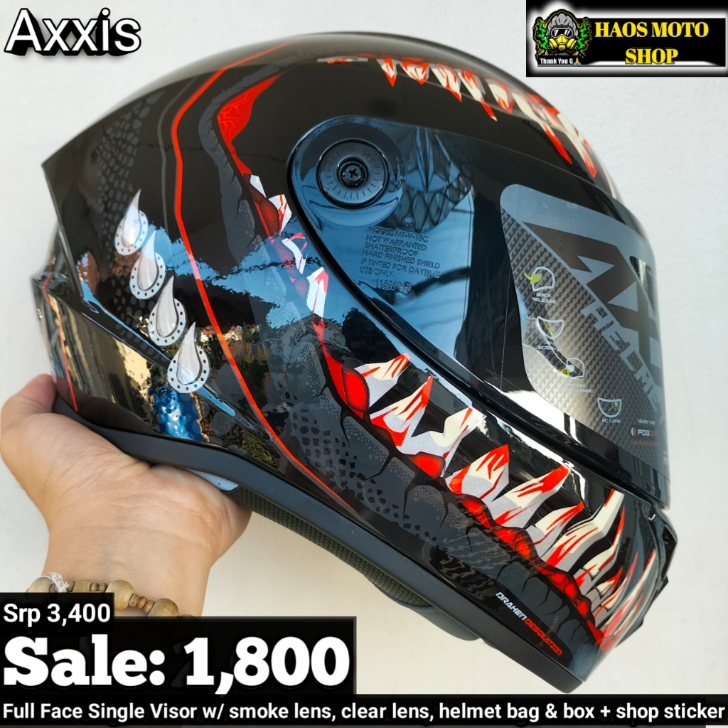 Sec axxis draken cougar full face helmet for men and women unisex ...