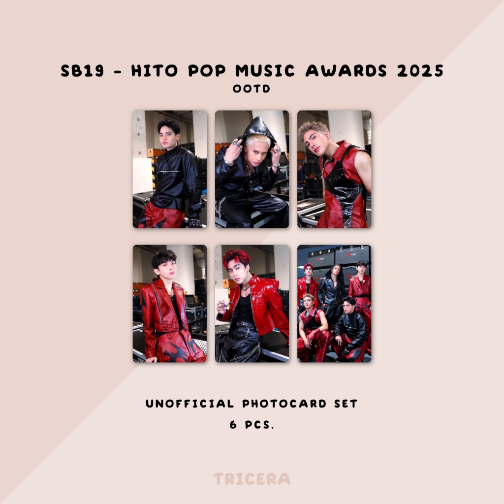 Unofficial SB19 Hito Pop Music Awards 2025 OOTD Photocards - Matte ...