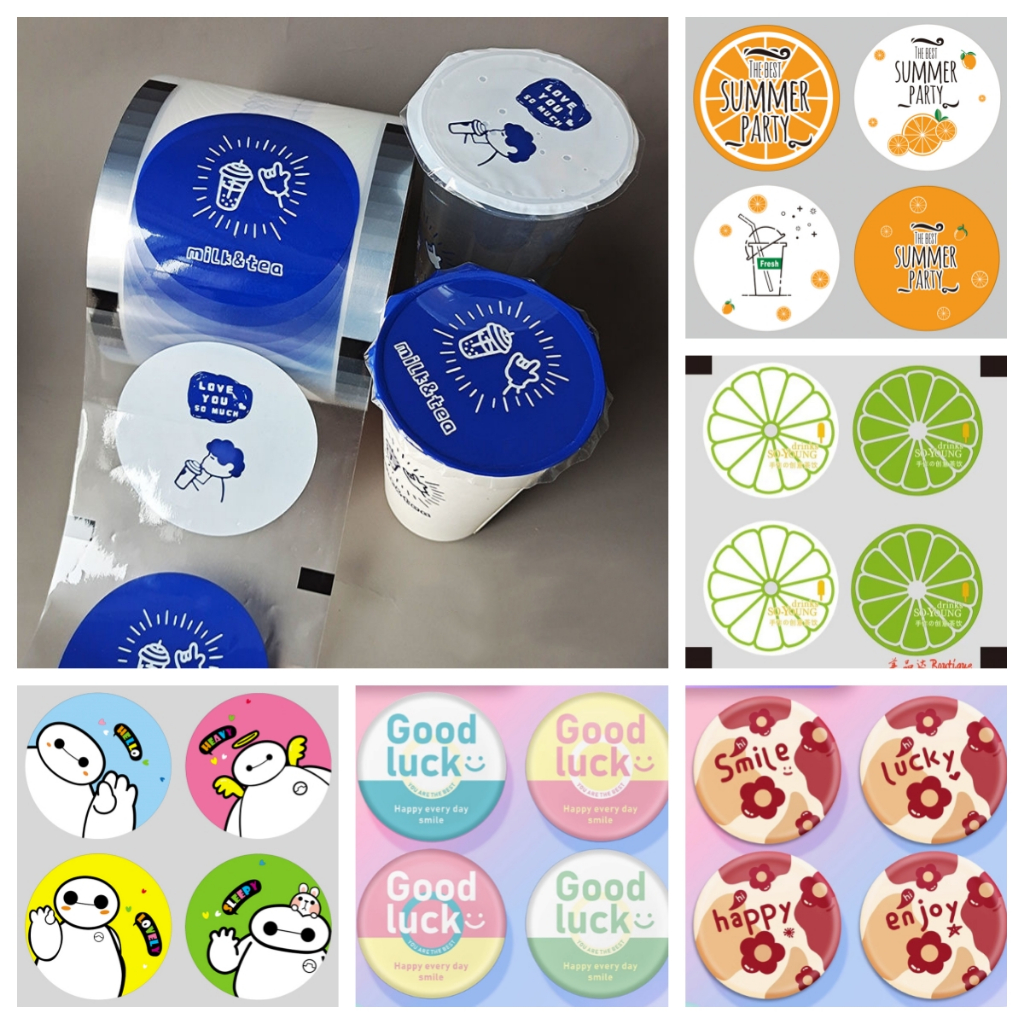 PP Plastic Tea Cup Sealing Film Clear Boba Tea Cup Sealing Film ...