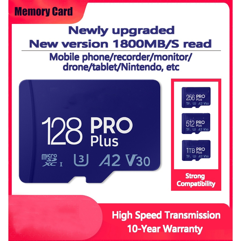 100% Original Memory CardClass 10 Micro SD Card PRO PLUS 128GB 256GB ...